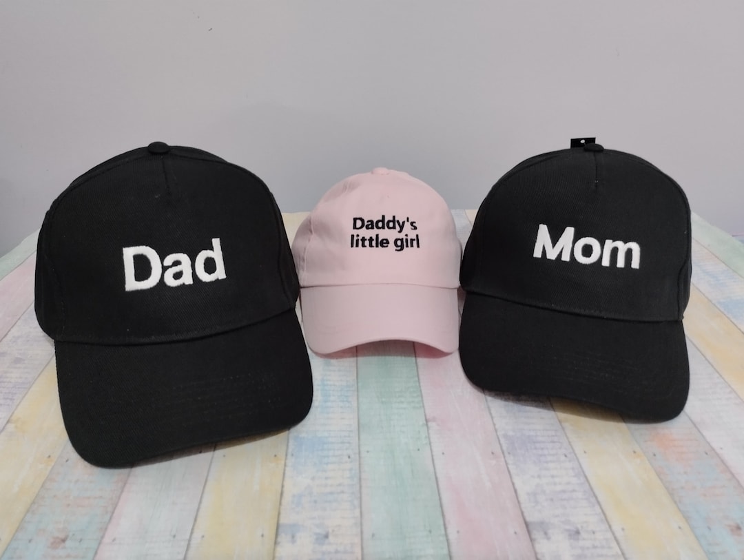 Matching Family Baseball Caps: Embroidered Dad, Mom & Daughter Set of ...