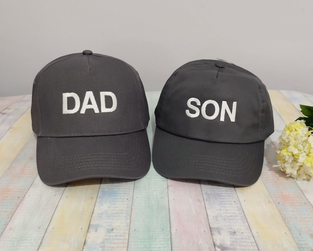 Dad Son Matching Hats Set of Two Caps Machine Embroidery Adjustable ...