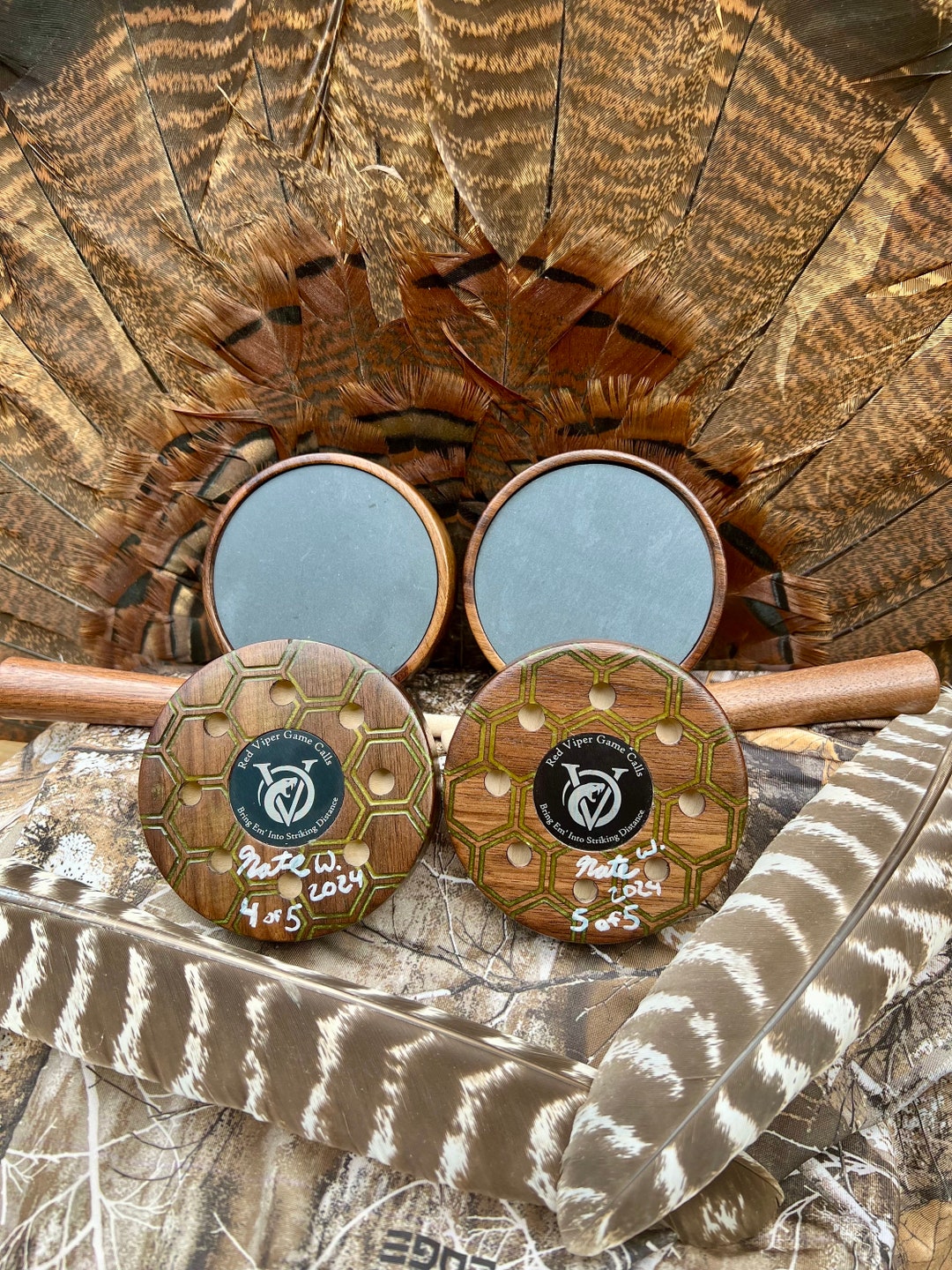 Limited Run Walnut With Green Acrylic Inlay. Slate Friction Call. Pot ...