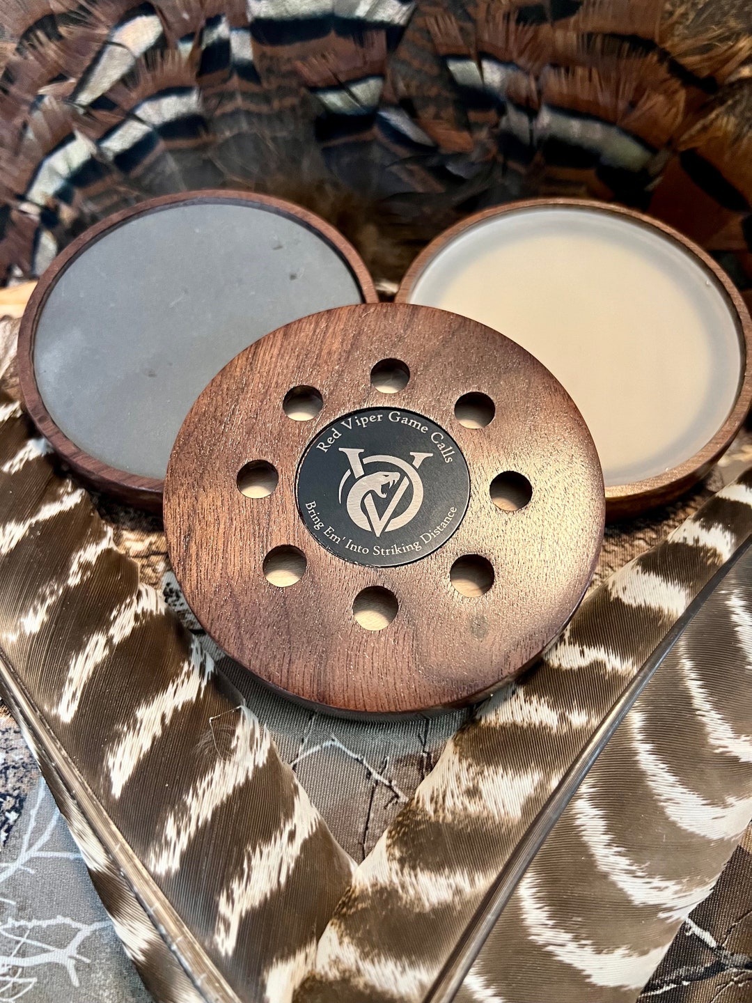 3.5" Turkey Pot Call. Walnut Game Call. Multiple Strike Surfaces ...