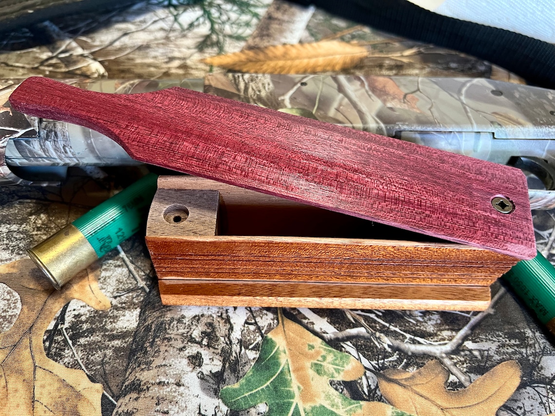 Purpleheart & Mahogany Box Call. Turkey Call. Laser Engraved ...