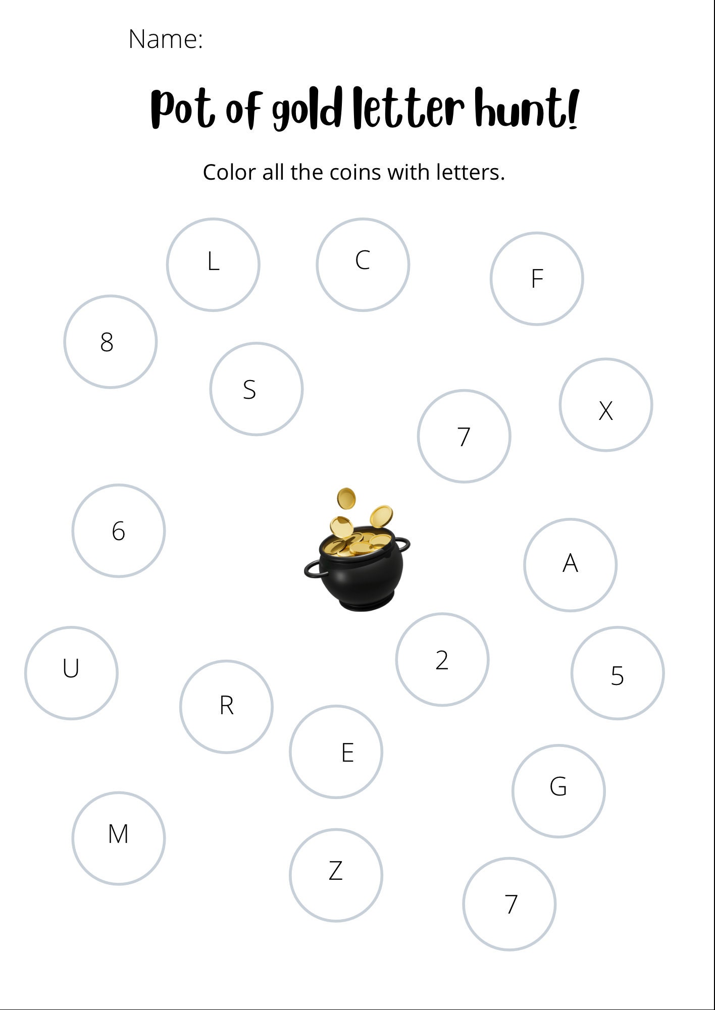 Pot of Gold Letter Hunt! - Etsy