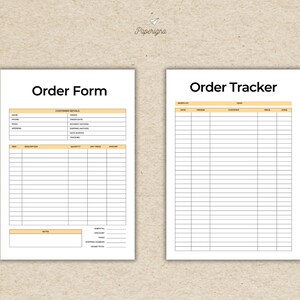 Order Form Order Tracker Printable Pdf for Small Businesses, Digital ...