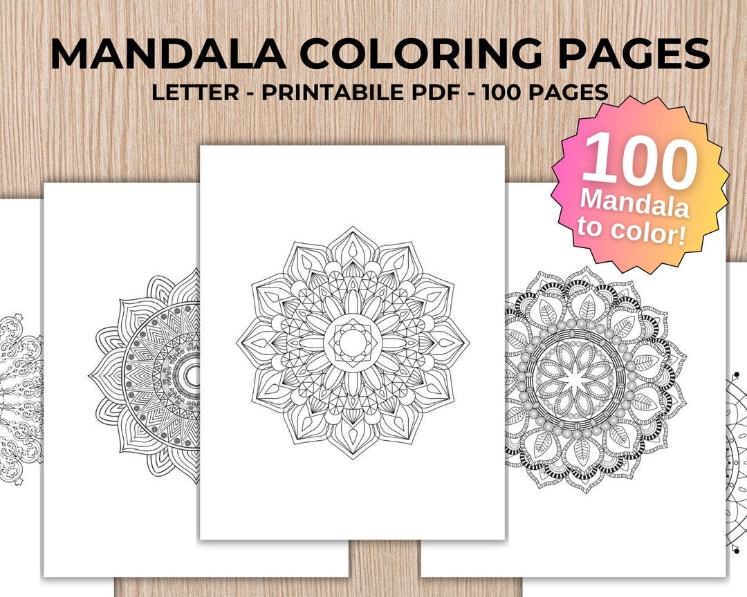 100 Mandala Coloring Pages, Coloring Pages Antistress, Coloring Book ...