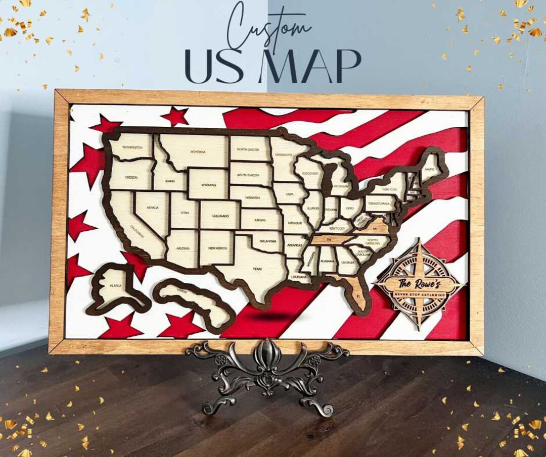 Custom US Travel Map - Etsy