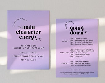 Ritz Glam Bachelorette Itinerary Invitation Template Classic - Etsy