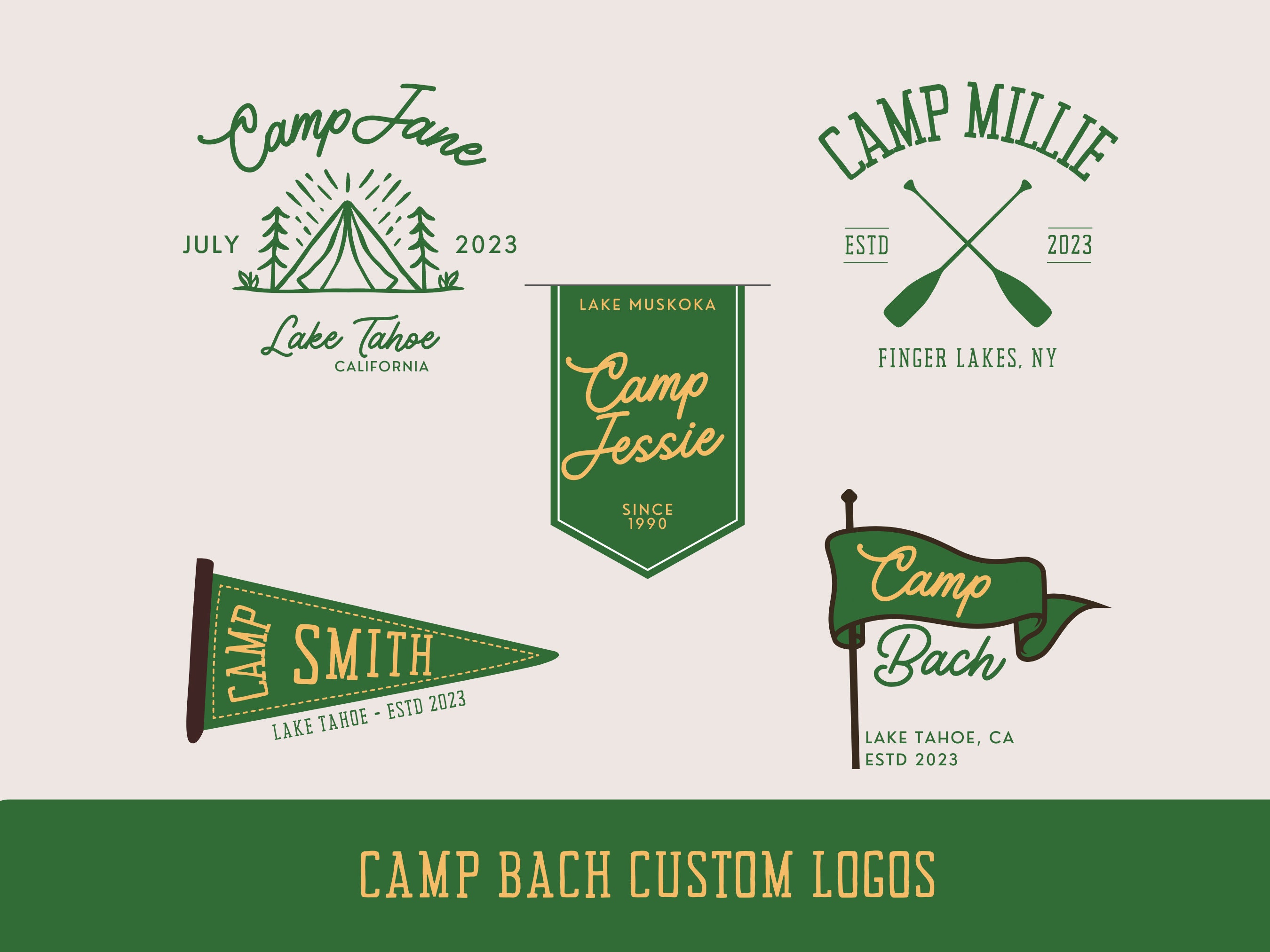 Vintage Summer Camp Logos