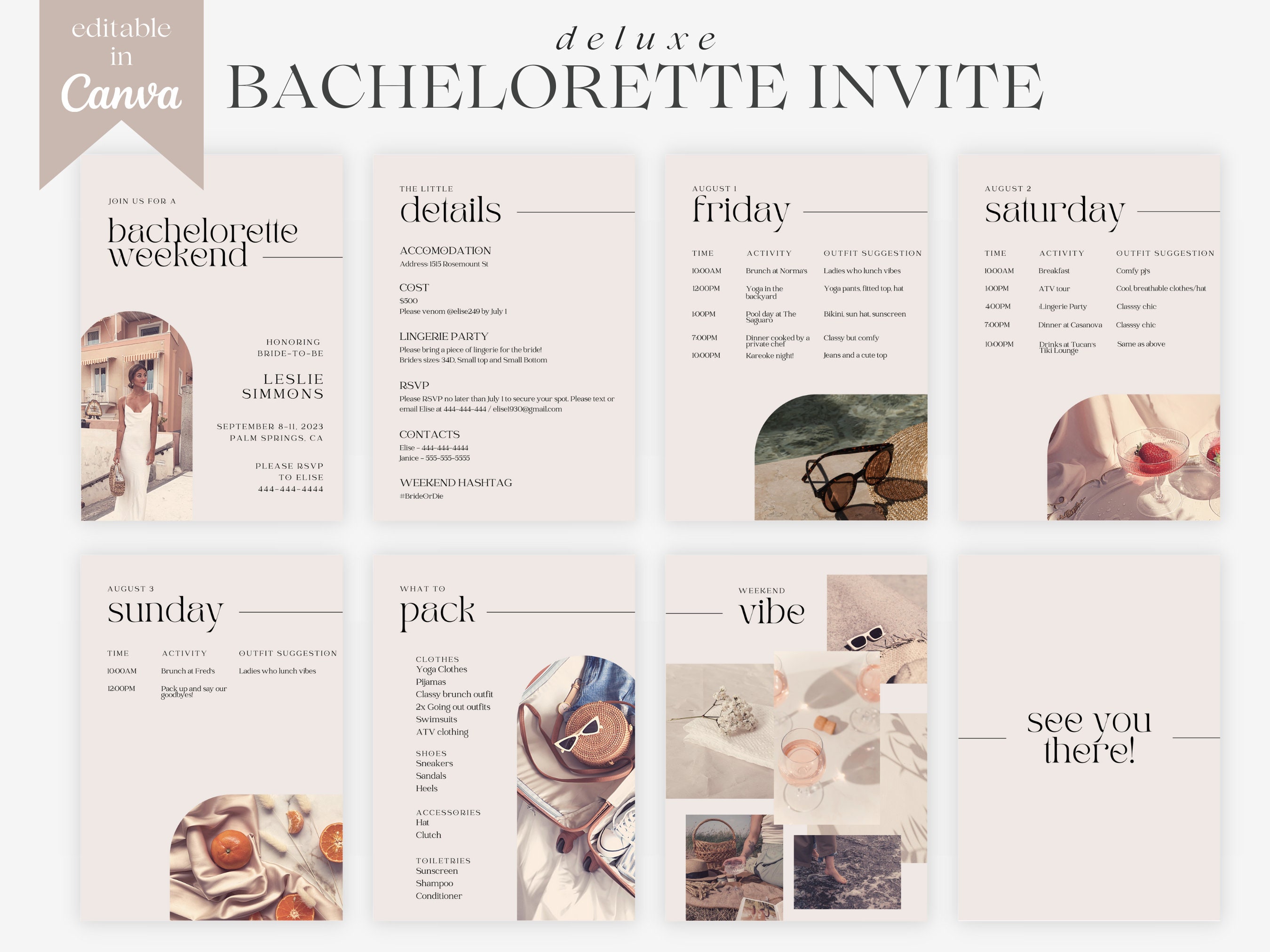 Deluxe Bachelorette Invitation Template Bundle Bachelorette - Etsy