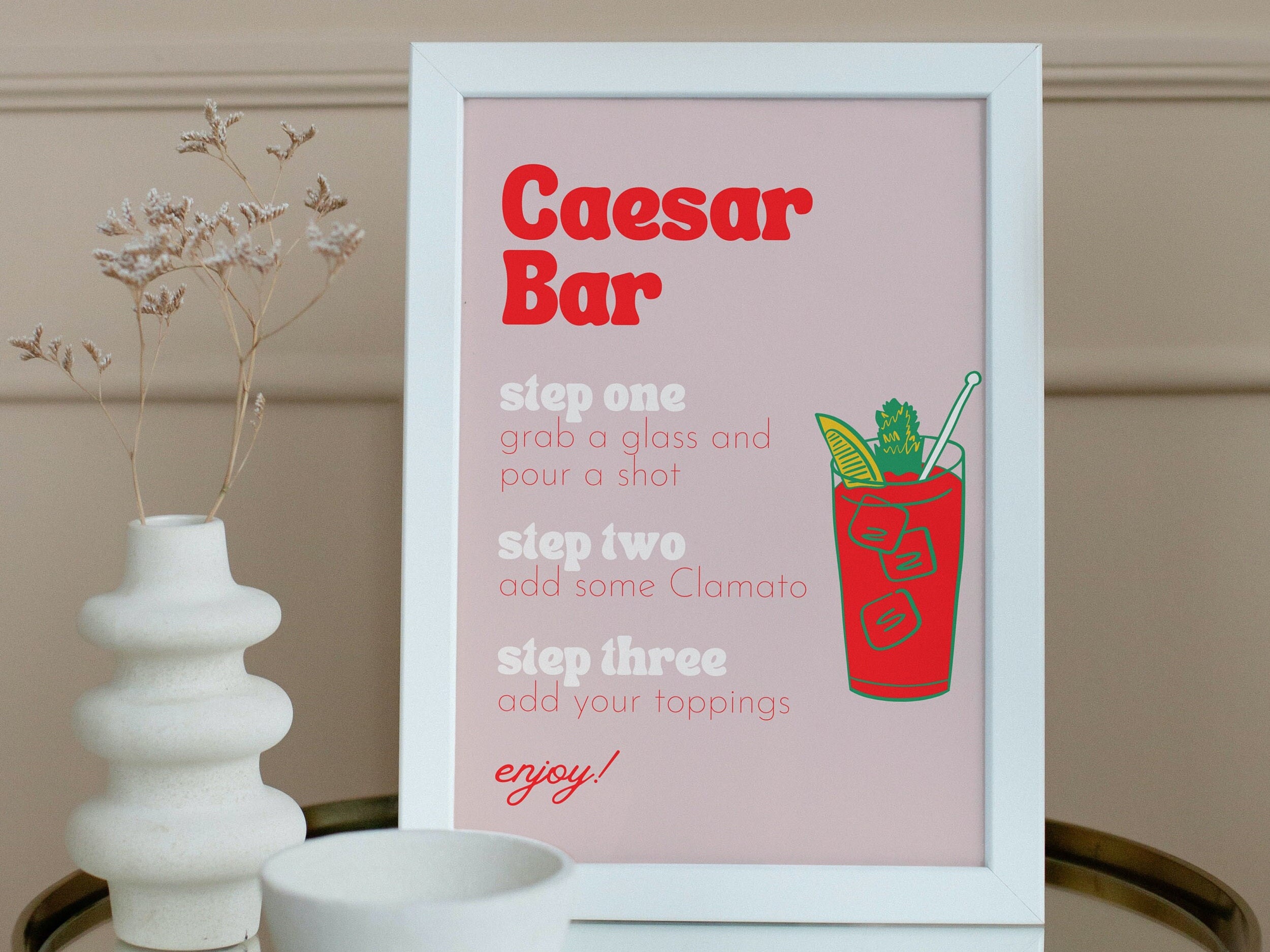 Caesar Bar Sign Ceasar Bar Template Bridal Shower Bloody - Etsy Canada
