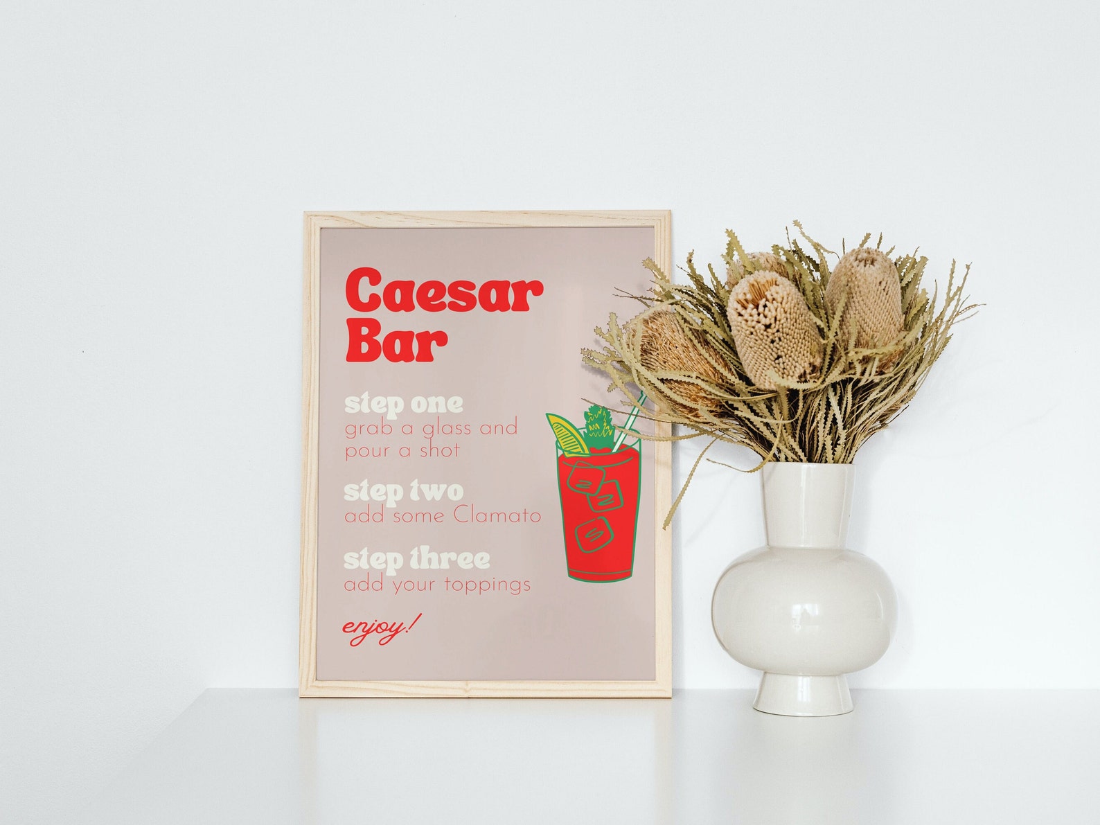 Caesar Bar Sign Ceasar Bar Template Bridal Shower Bloody - Etsy Canada
