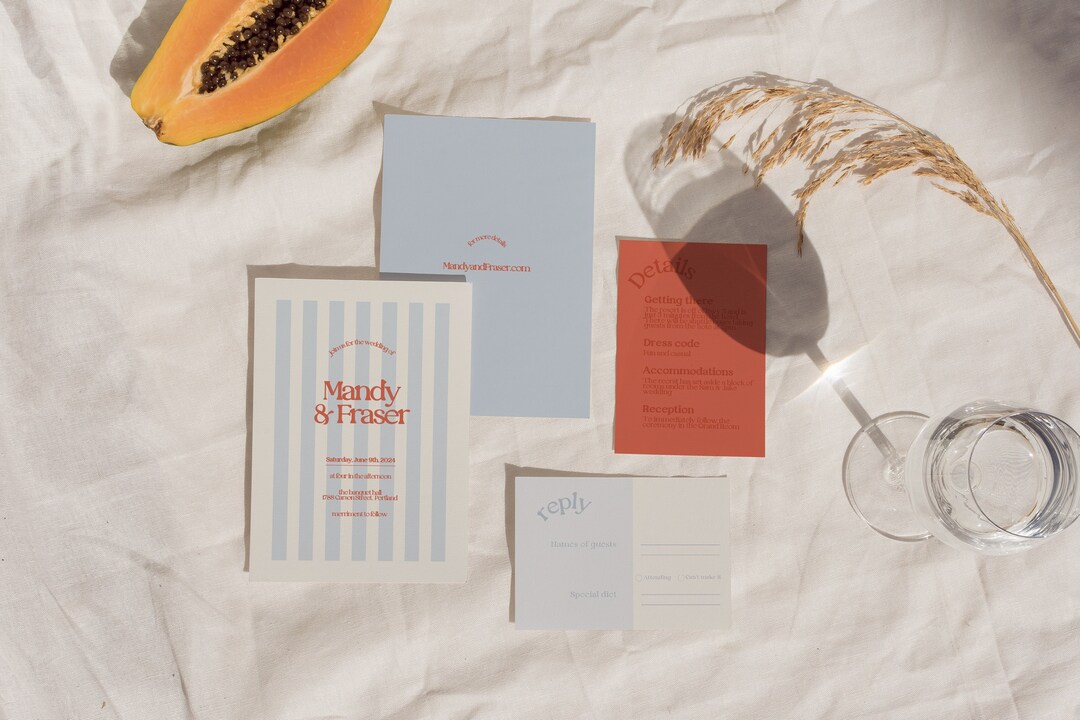 Unique Wedding Invitation Template Colorful Wedding Invite - Etsy