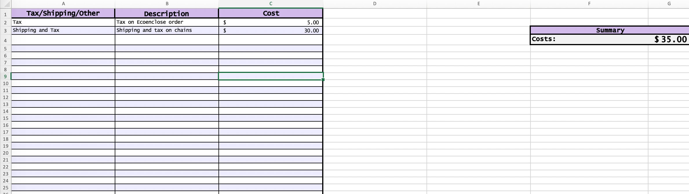Expense Worksheet | Simple and Easy Small Business Finances Worksheet ...