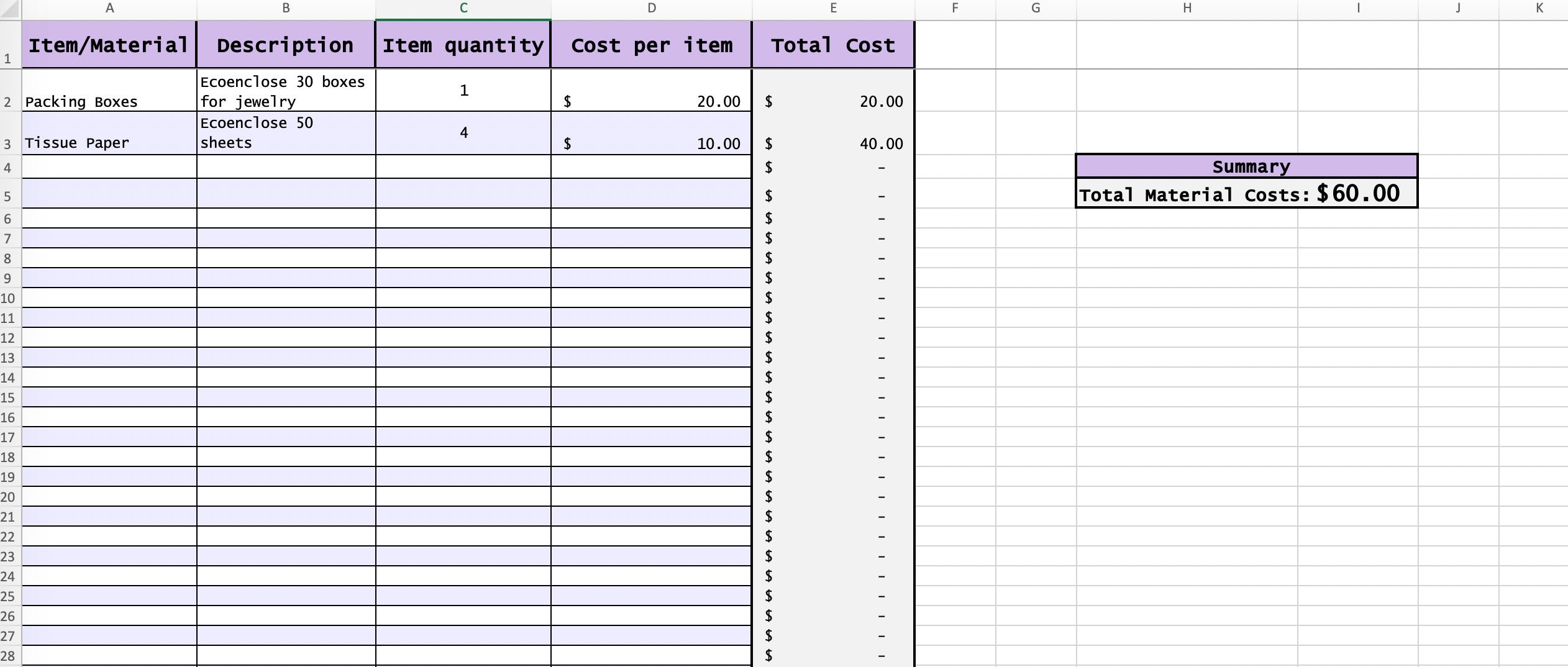 Expense Worksheet | Simple and Easy Small Business Finances Worksheet ...