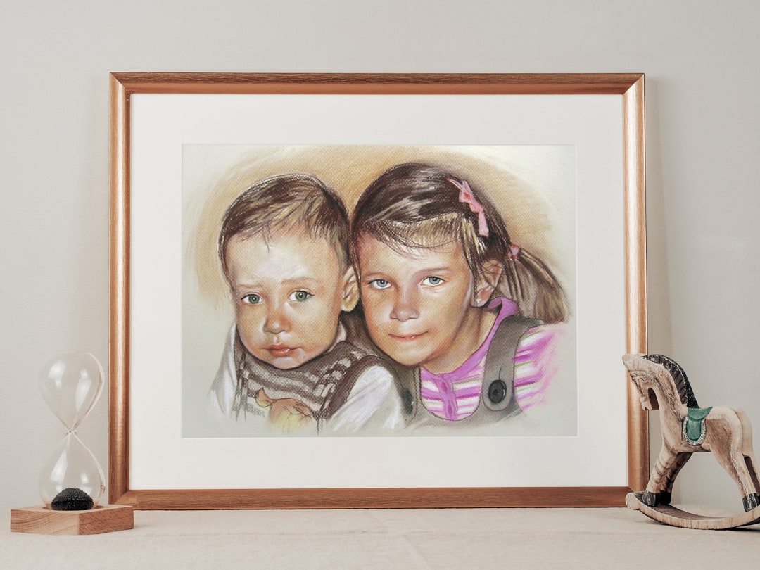 Custom Pastel Portrait From Photo, Wedding Anniversary Gift, Memory of ...