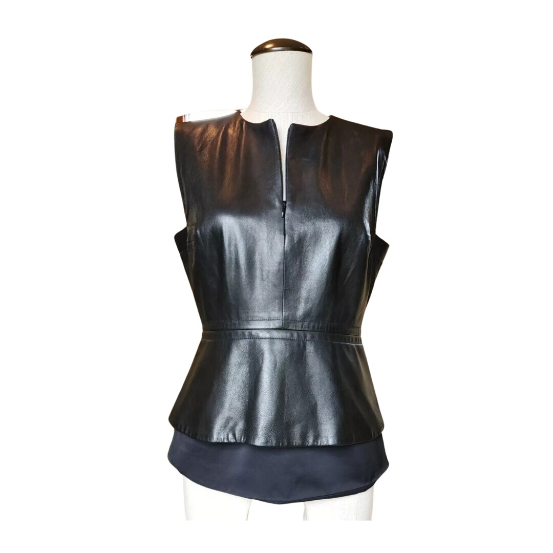 Customized Women's Lambskin Leather Top , Genuine Leather Top , Measure ...