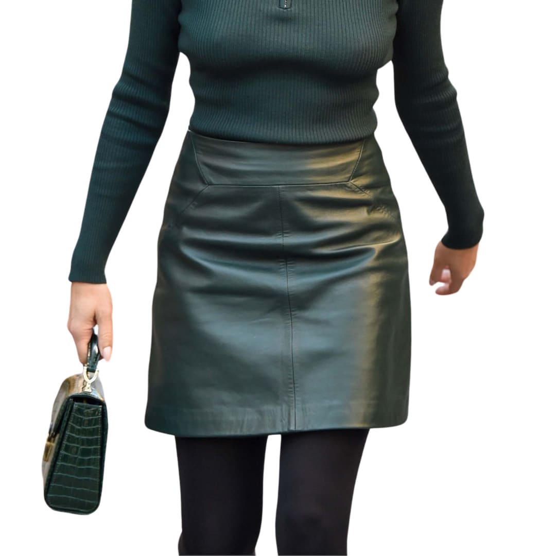 Women's Genuine Lambskin Leather Short Skirt , Measure to Made - Etsy