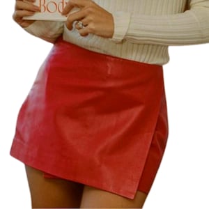 Kundenspezifische Frauen Echtes Lammleder Mini kurzer Rock, Leder ...