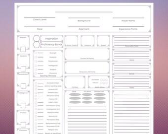 Character Sheet Warlock - Etsy