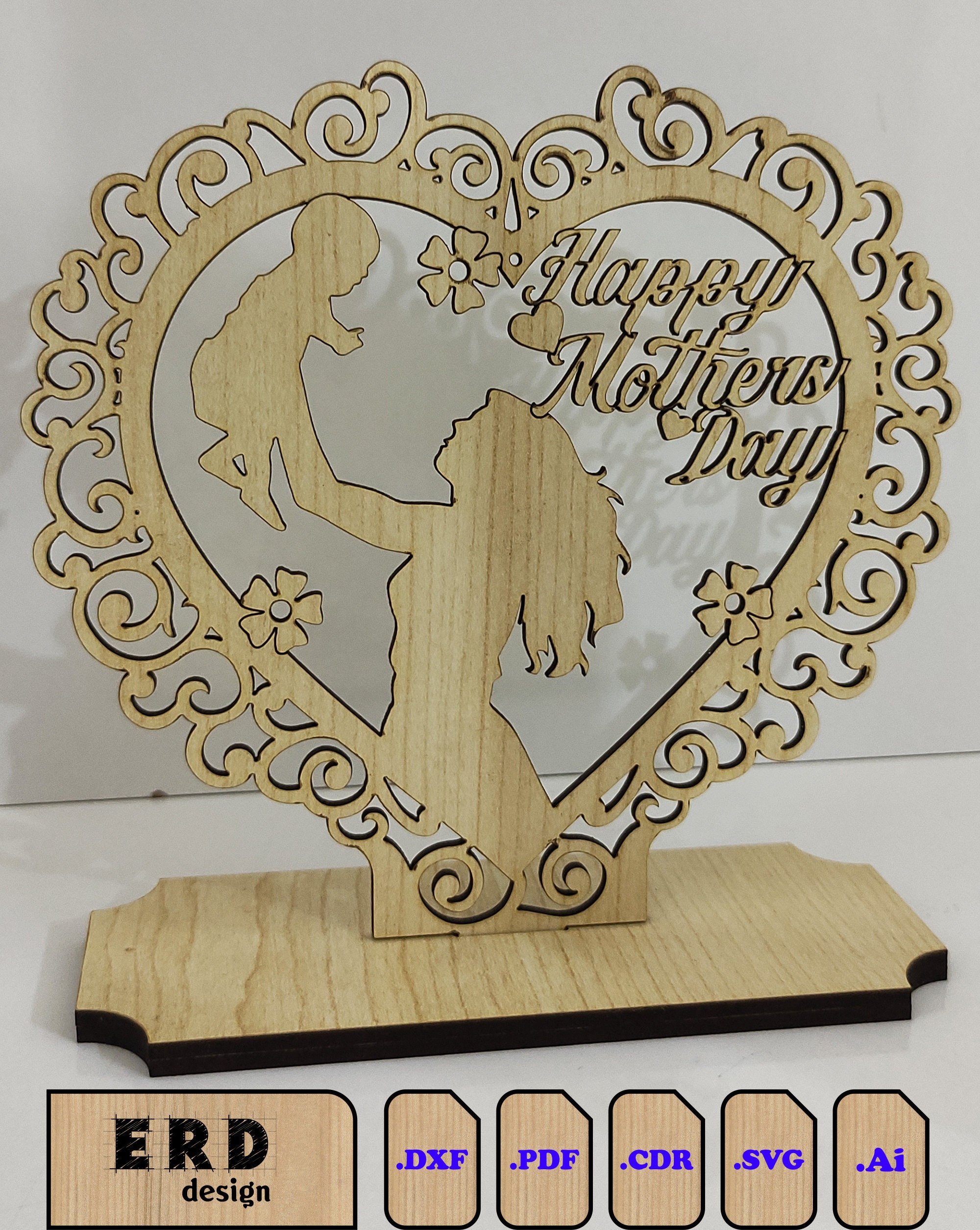 Mother's Day Greeting Gift. Digital File Download for Laser Cutting Svg ...
