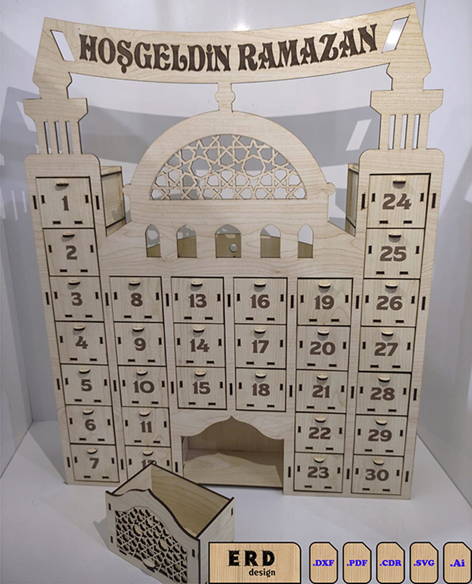 Laser Cut Plans for Ramadan Countdown Calendar Cdr-dxf-pdf-svg-ai - Etsy