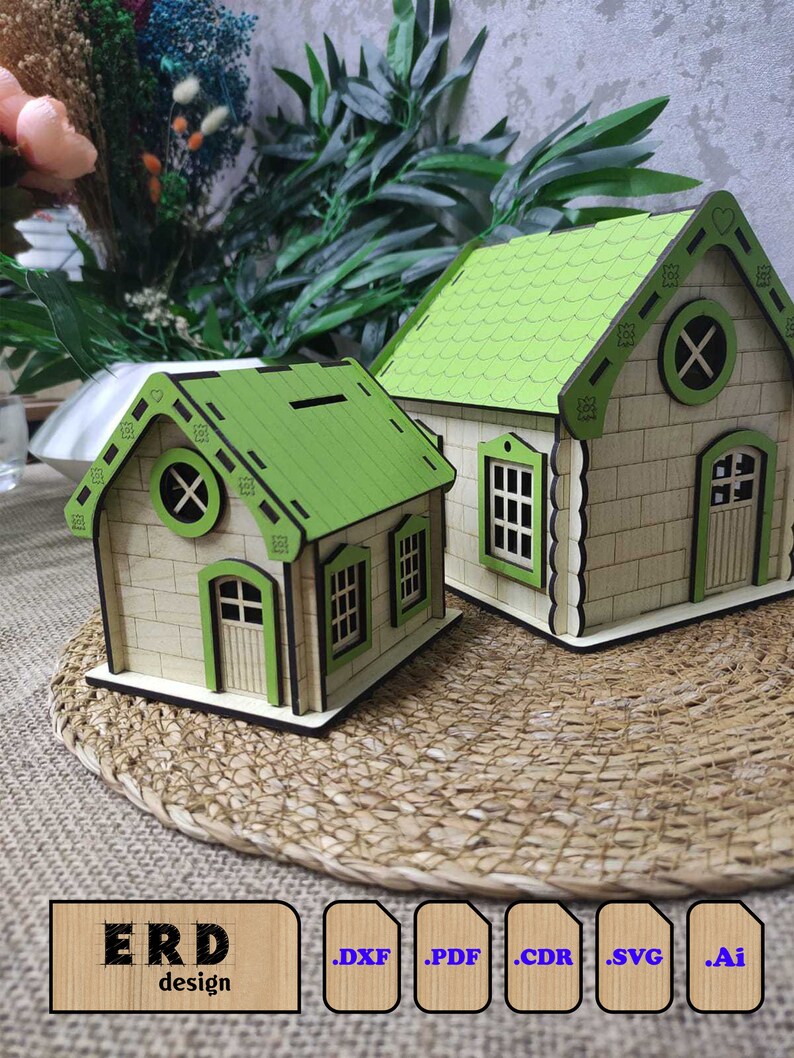 House Shaped Money Bank. Laser Cutting Plans. Digital File Download ...