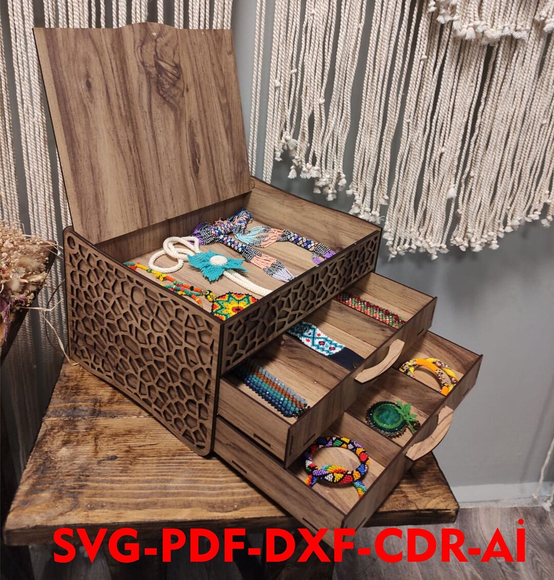 Jewelry Box With Drawers and Desk Organizer Cutting Plans Digital File ...