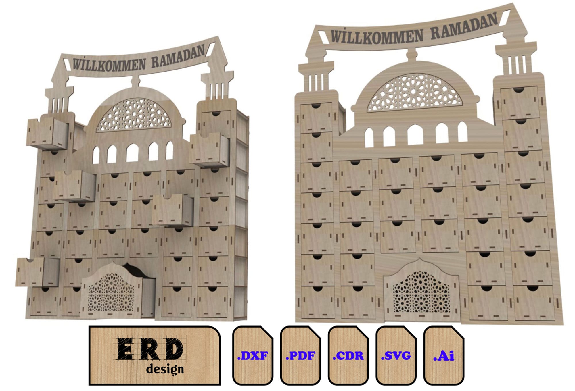 Laser Cut Plans for Ramadan Countdown Calendar Cdr-dxf-pdf-svg-ai - Etsy
