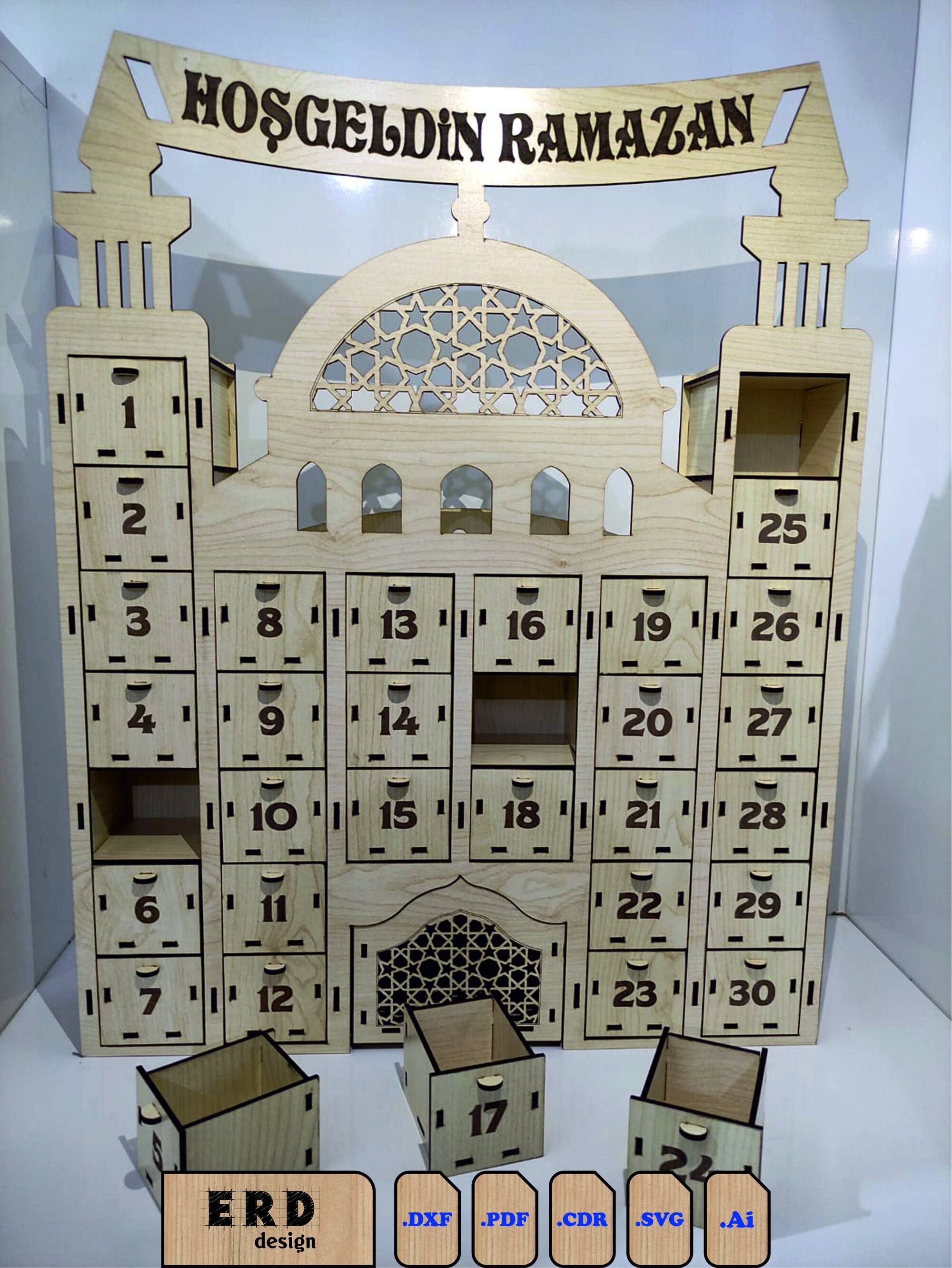 Laser Cut Plans for Ramadan Countdown Calendar Cdr-dxf-pdf-svg-ai - Etsy