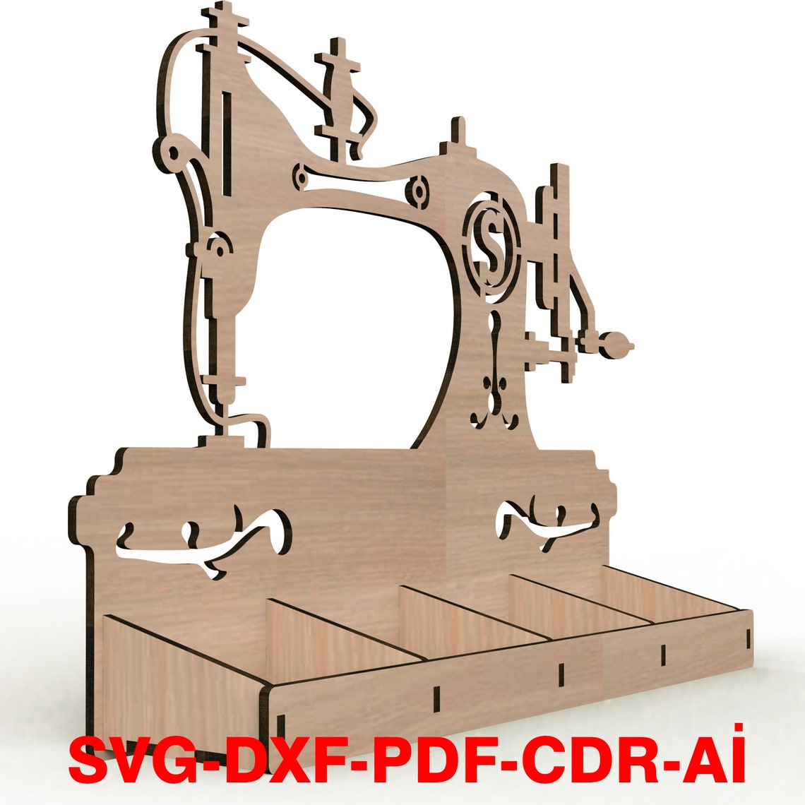 Sewing Machine Organizer Cut Files. Digitall Download. Svg-cdr-pdf-dxf ...