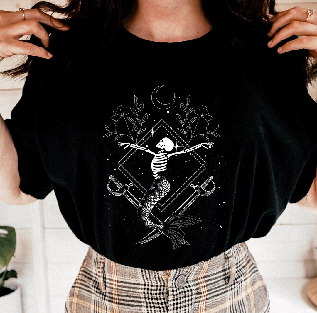 Mystical Mermaid Tshirt, Ocean Skeleton Shirt, Celestial Sea Witch ...