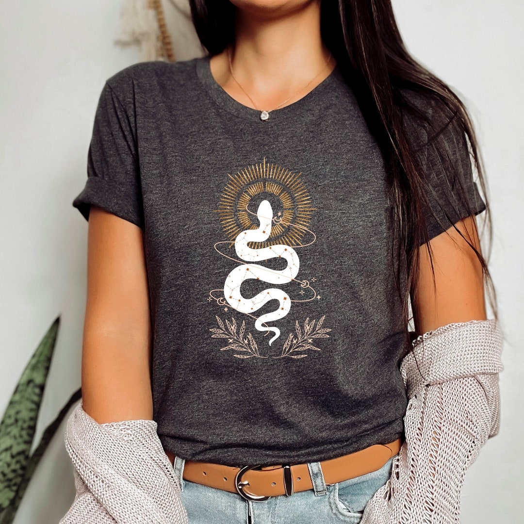 Celestial Snake Shirt, Constellations Snake Shirt, Boho Shirt, Mystical ...