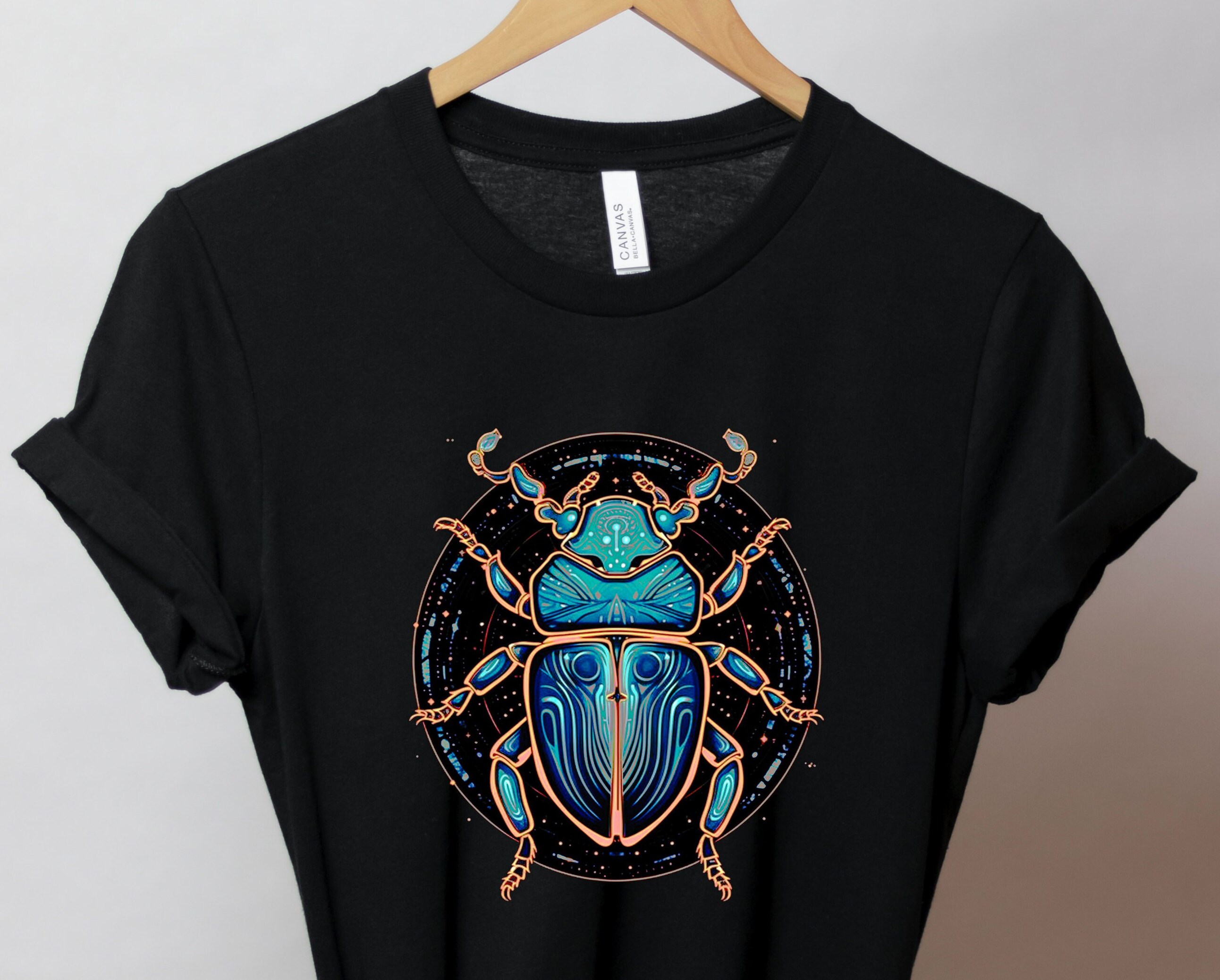 Mystical Beetle Shirt, Scarab Beetle Shirt, Celestial Beetle T-shirt, Sacred Egyptian Beetle ...
