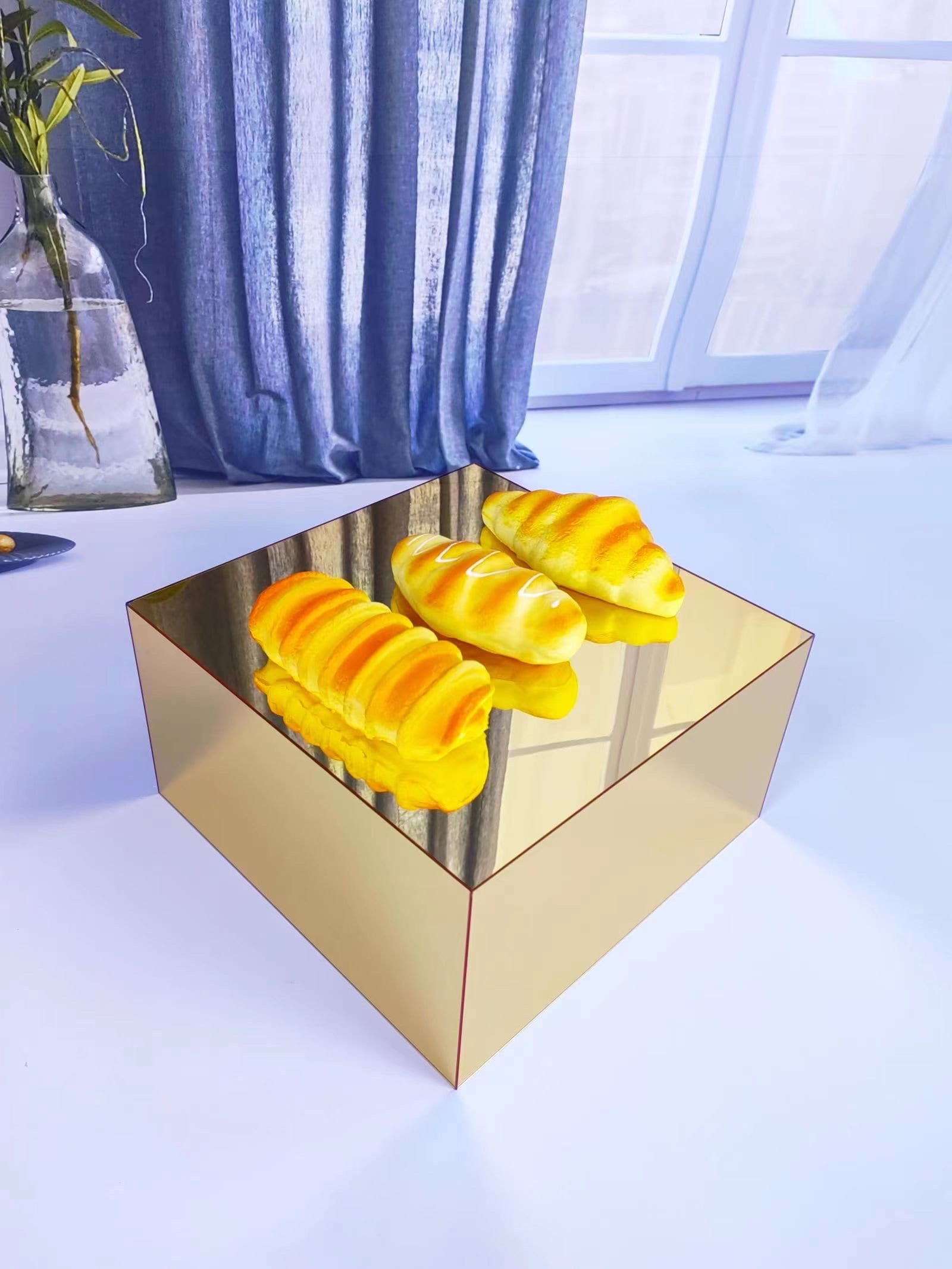 7 Pieces of Gold Acrylic Display Boxes, Food Display Stands, Acrylic ...