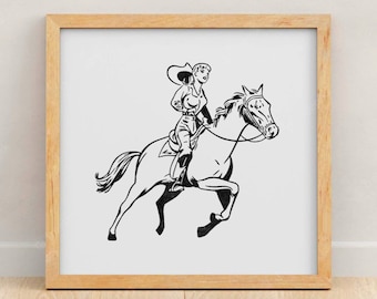 Vintage Cowgirl Poster - Etsy