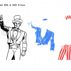 Uncle Sam SVG PNG Illustration Clipart EPS File Digital Download - Etsy