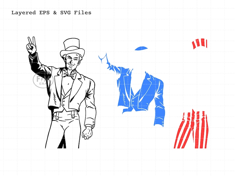 Uncle Sam SVG PNG Illustration Clipart EPS File Digital - Etsy