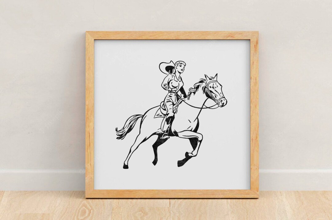 Western Cowgirl Art Vintage Print DIGITAL Download Poster - Etsy