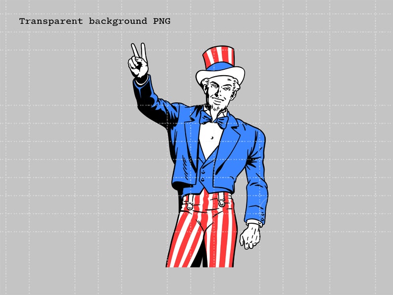 Uncle Sam SVG PNG Illustration Clipart EPS File Digital Download - Etsy