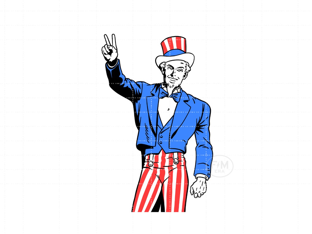 Uncle Sam SVG PNG Illustration Clipart EPS File Digital Download - Etsy
