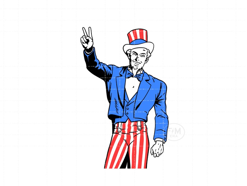 Uncle Sam SVG PNG Illustration Clipart EPS File Digital Download - Etsy