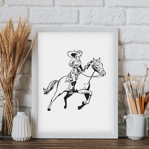 Western Cowgirl Art Vintage Print DIGITAL Download Poster - Etsy