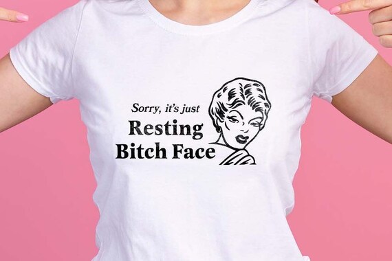 Resting Bitch Face SVG PNG EPS Digital Illustration Retro | Etsy