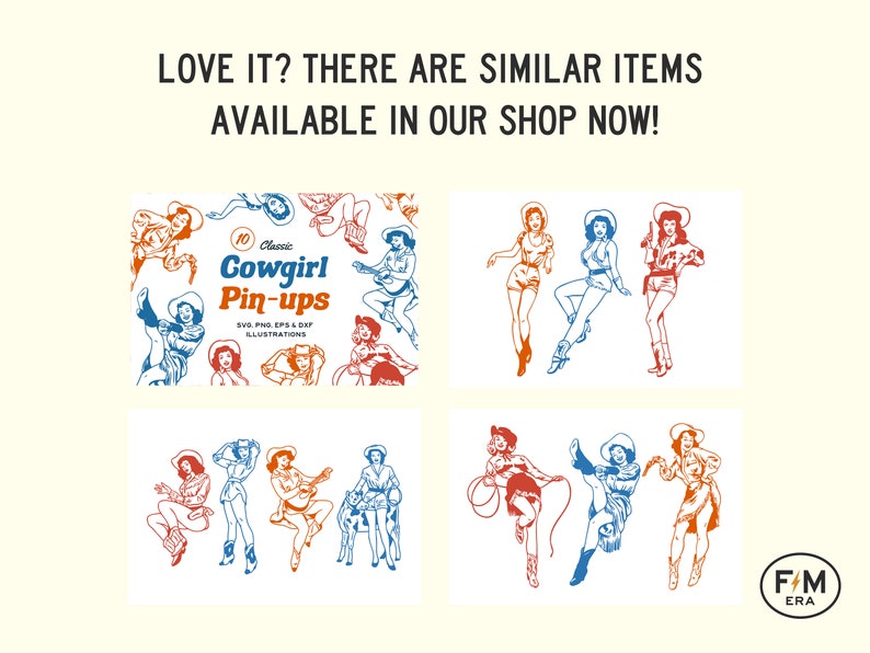 Cowgirl Pinup SVG PNG EPS Dxf Bundle Retro Country Western - Etsy