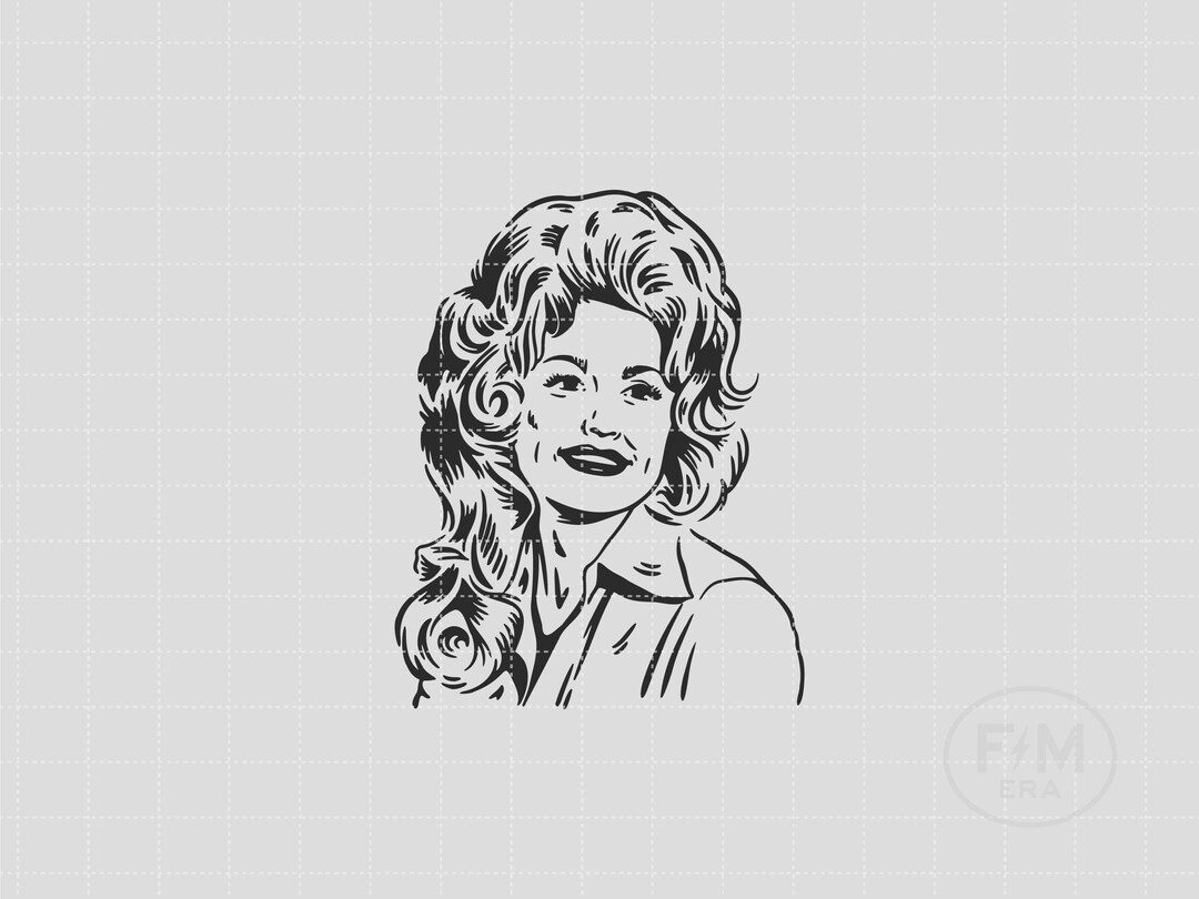 Dolly Parton Illustration Country Western Music Vintage Retro Comic SVG ...