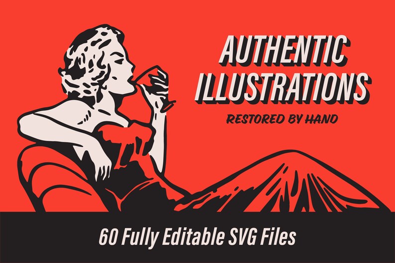 Women of Comics SVG Illustrations Pulp Vintage Retro File - Etsy