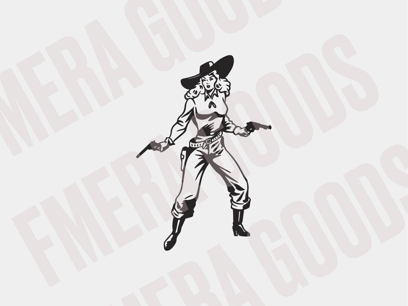 Cowgirl SVG Country Western Illustration Pinup Vintage Retro PNG EPS ...