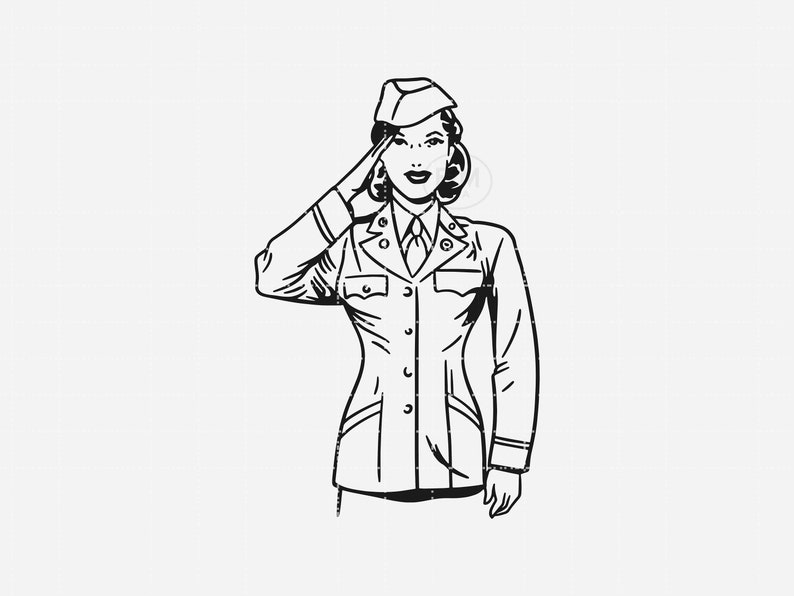 Military Salute Illustration Woman Clipart Man Veteran SVG - Etsy
