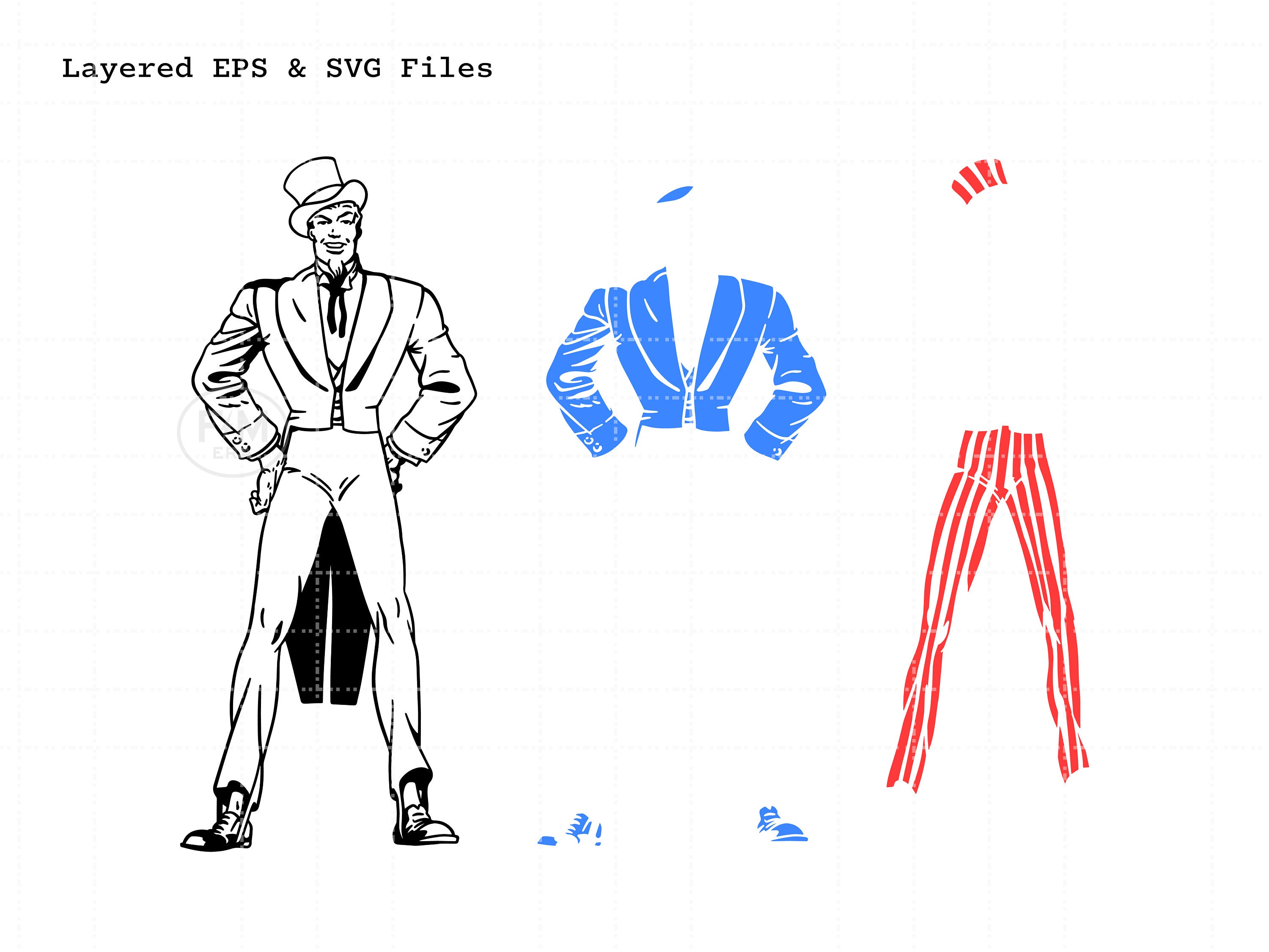 Uncle Sam Tshirt SVG PNG Clipart Illustration EPS File Digital - Etsy