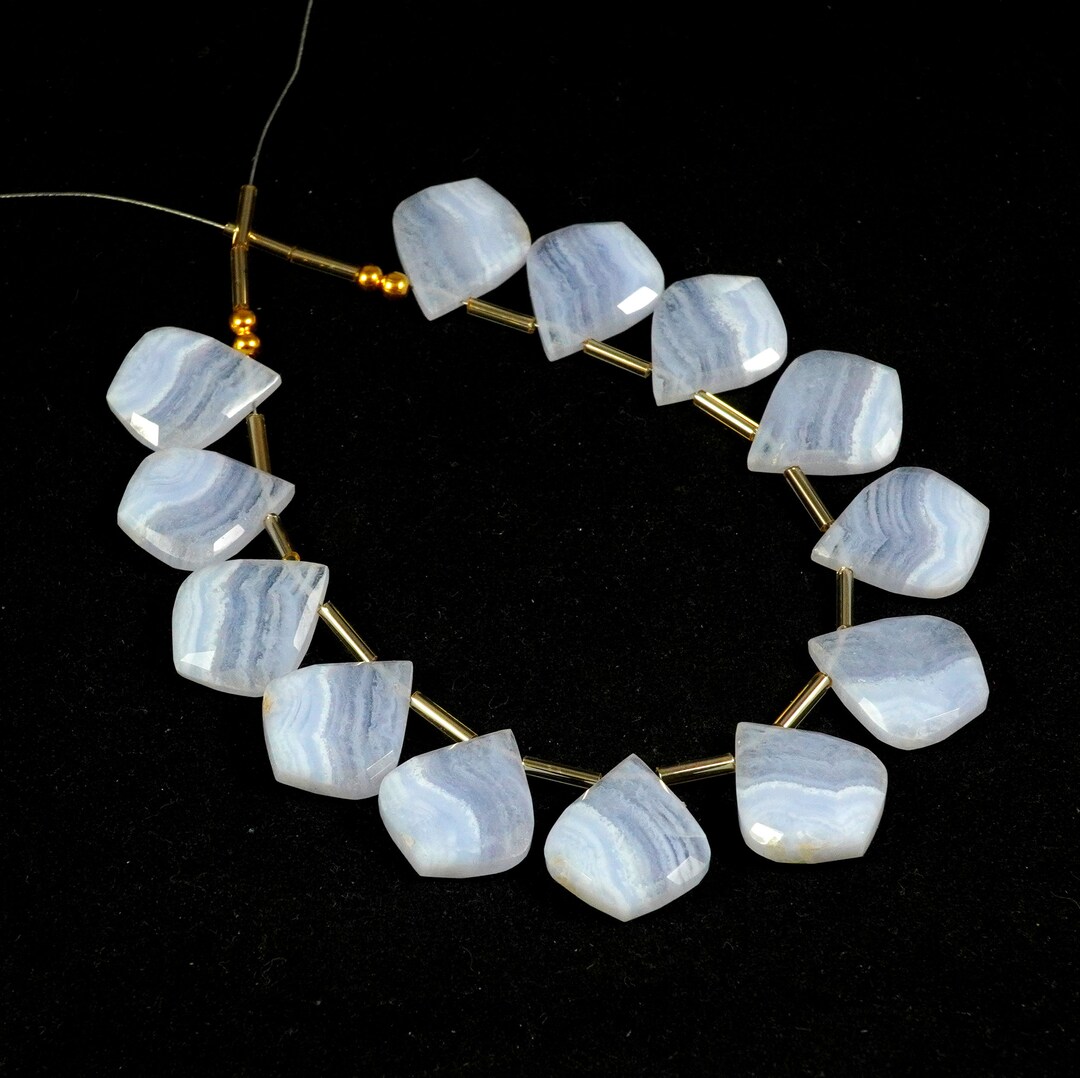 Blue Less Cut Gemstone Line 13 Piece Size 15x18x6 MM CT - Etsy