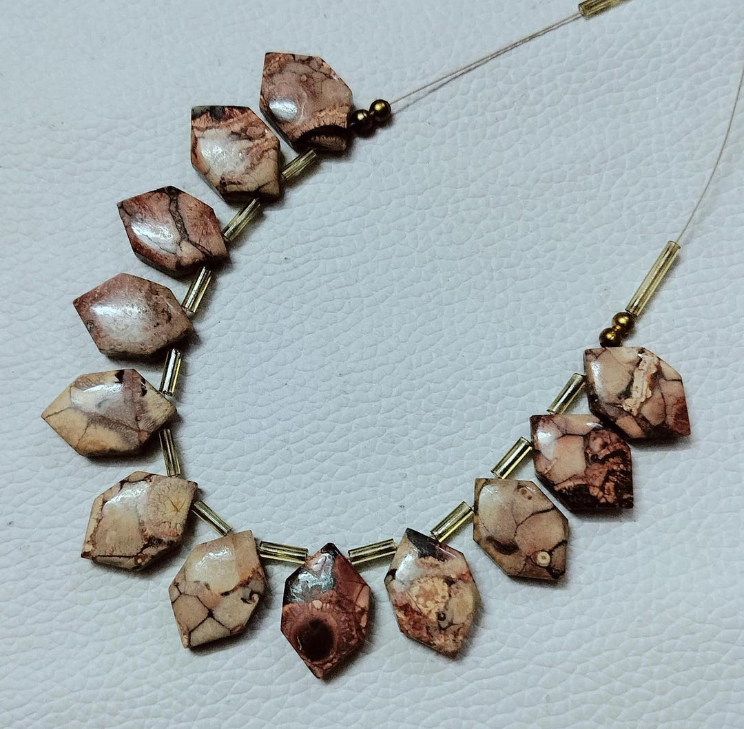 Natural Badai Jasper Briolette Gemstone Line Plane Gemstone, Fancy ...